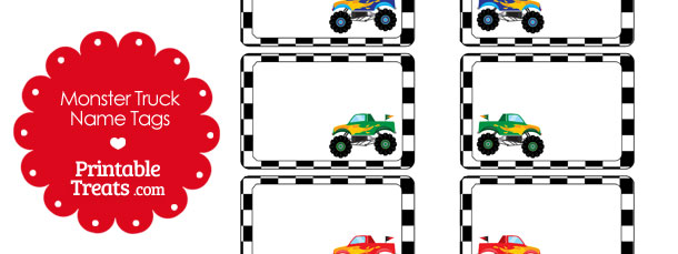 Printable Monster Truck Name Tags — Printable Treats.com