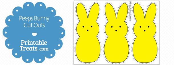 Printable Peeps Yellow Bunny Cut Outs — Printable Treats.com